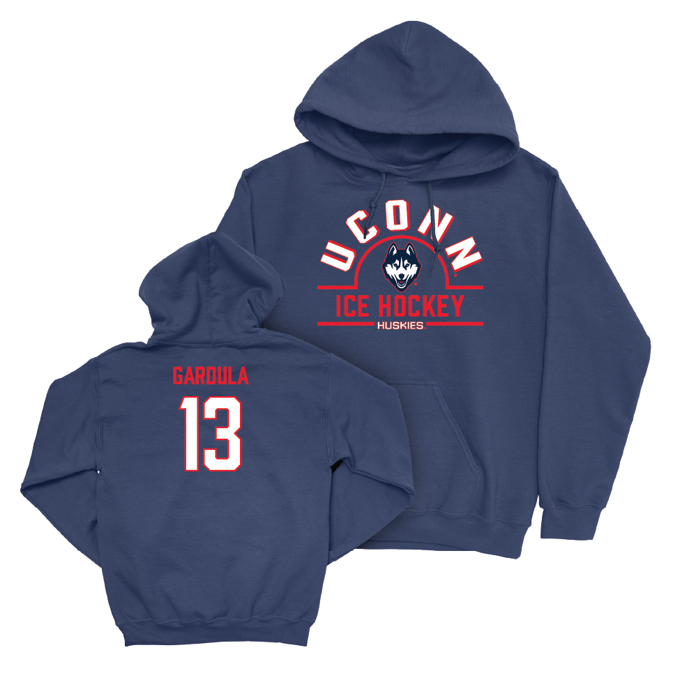 UConn Ice Hockey Arch Navy Hoodie - Ethan Gardula – The UConn NIL Store